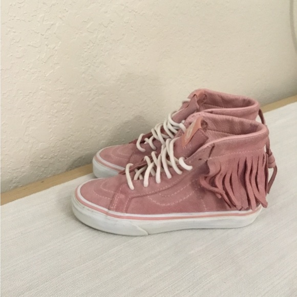 Vans | Shoes | Vans Pink High Top Fringe Moccasin Size | Poshmark